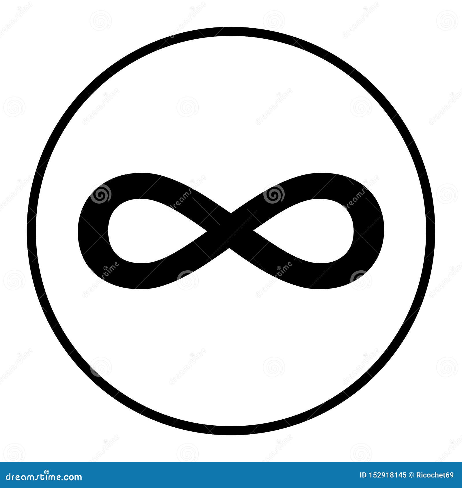 Infinity Symbol Icon in a Circle Stock Illustration - Illustration of ...