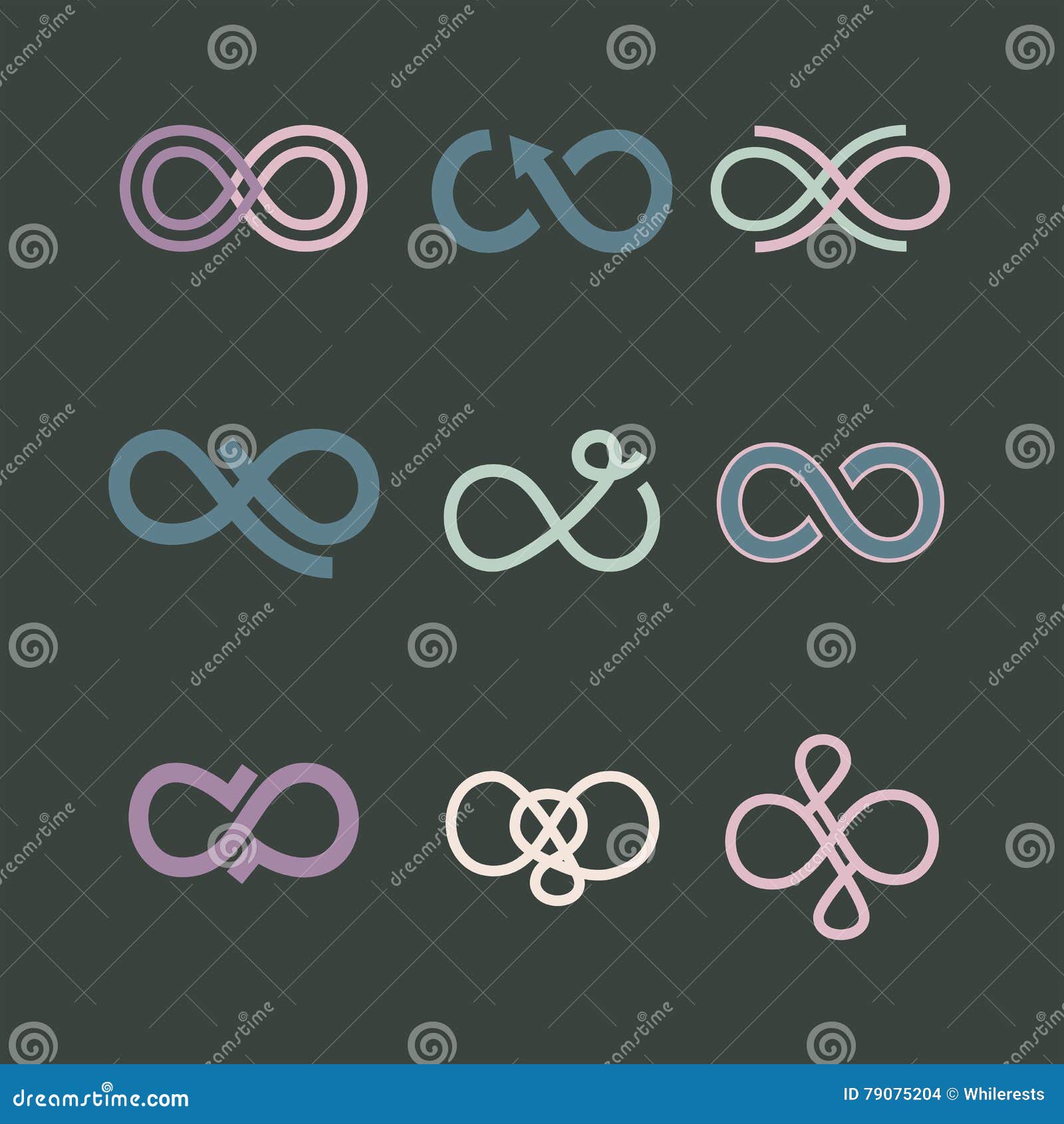 Infinity Symbol Icons Set. Vector Illustration Stock Vector ...