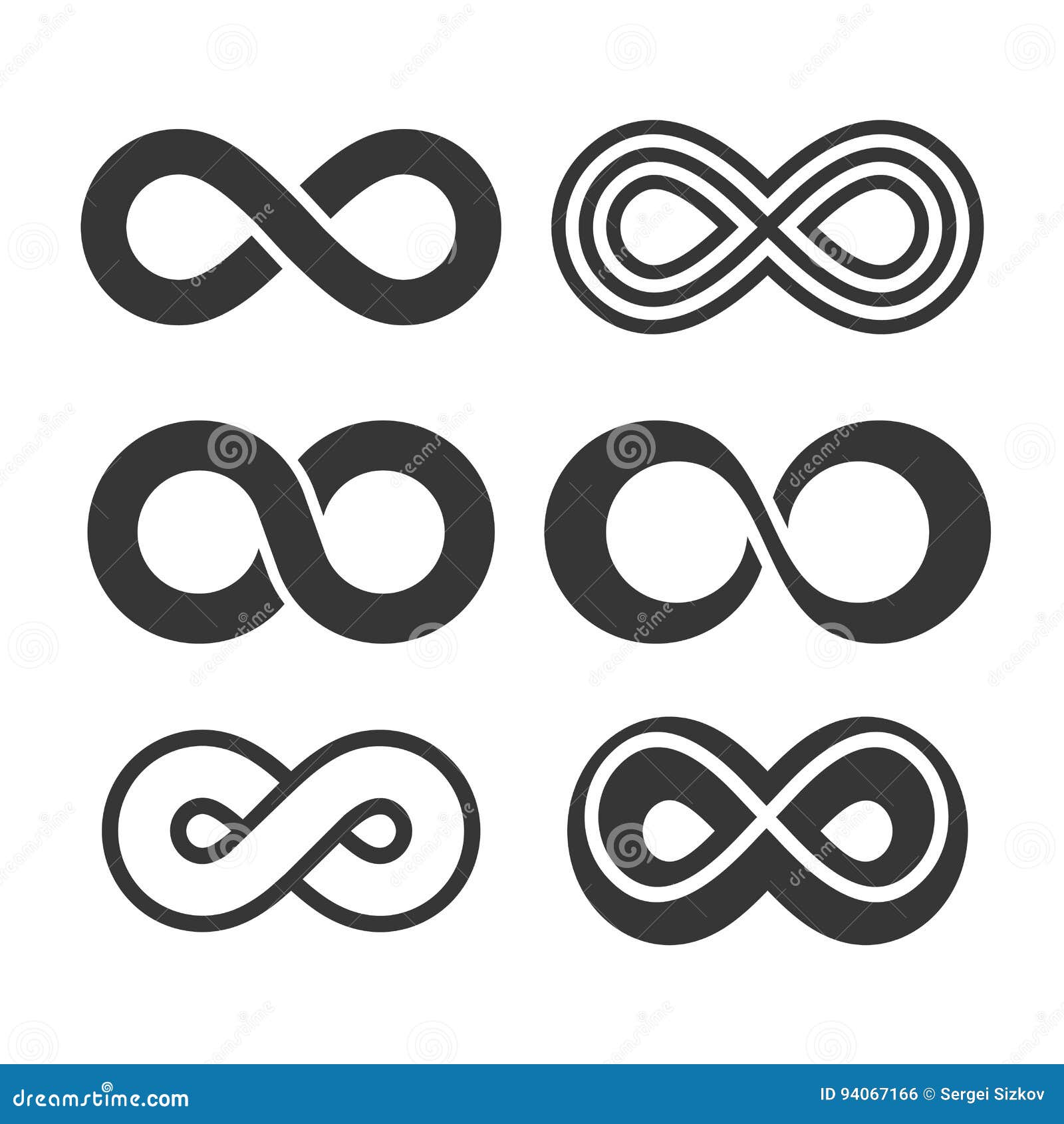 Infinity Symbol Icons Set. Vector Stock Vector - Illustration of logo ...