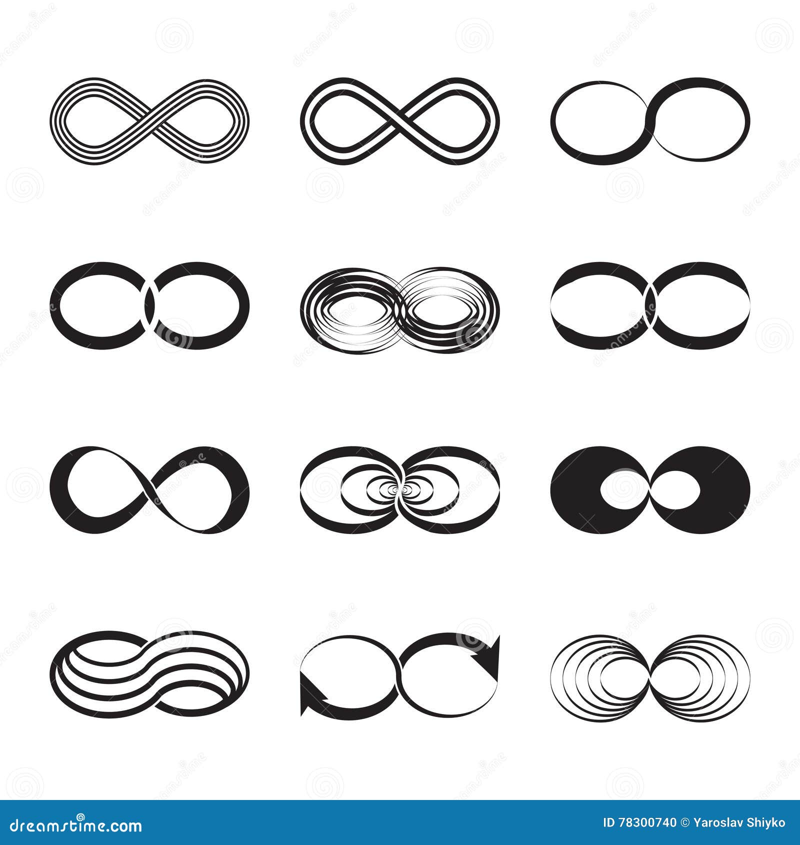 Infinity Symbol Icons Vector Illustration Stock Vector - Illustration ...