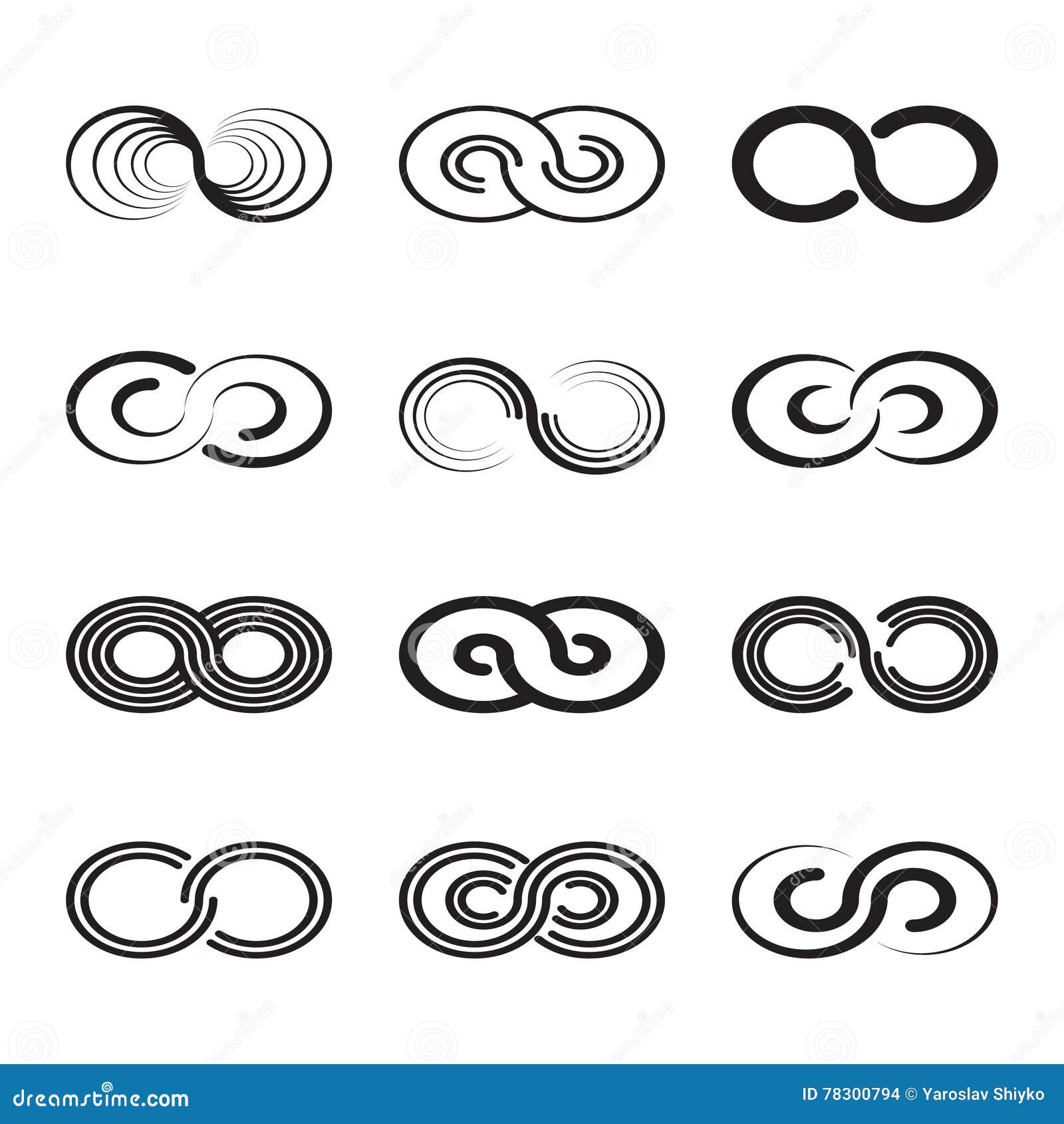 Infinity Symbol Icons Vector Illustration Stock Vector - Illustration ...