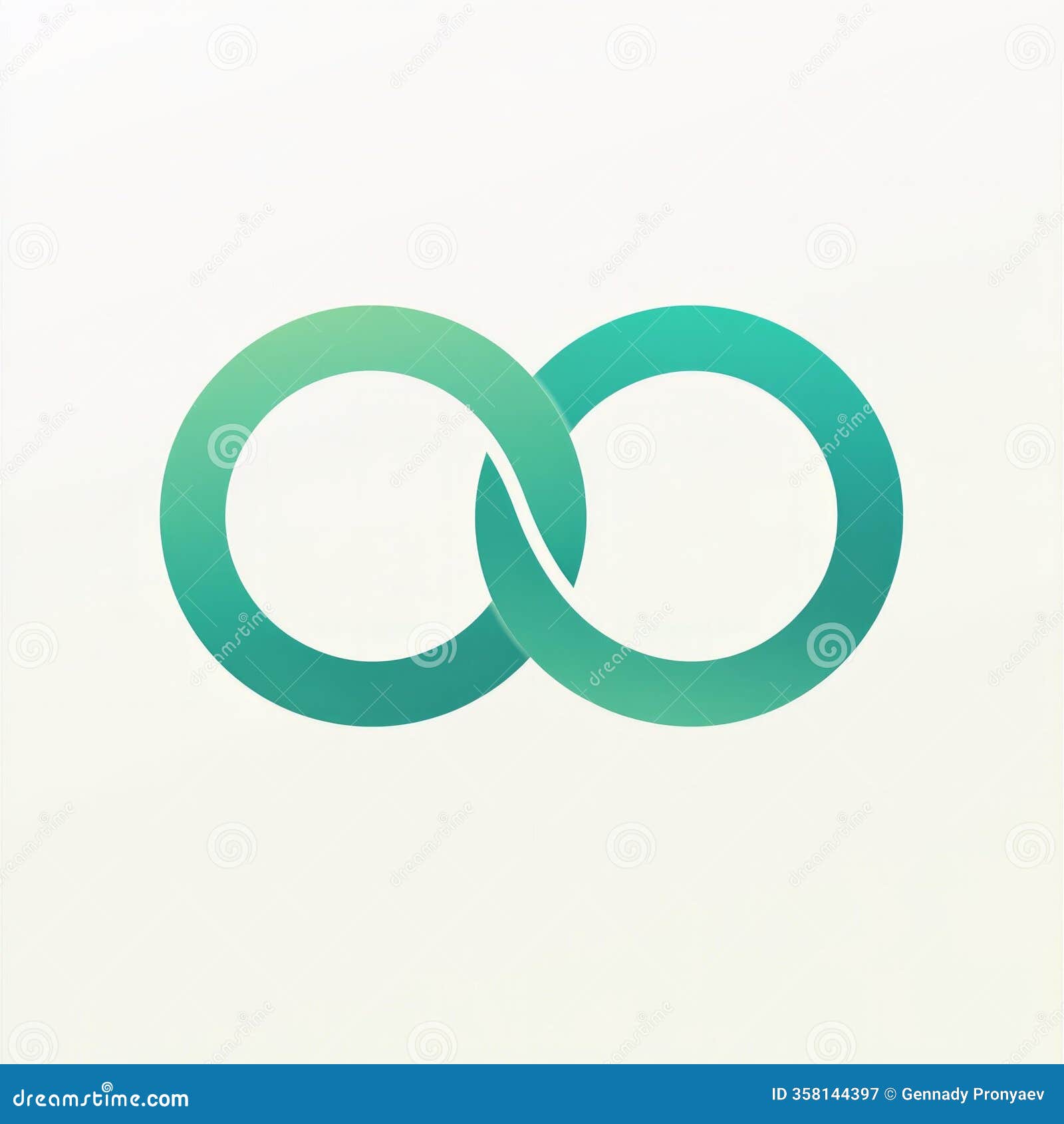 Infinity Symbol Intertwined in Gradient Green Loop Design Stock Illustration - Illustration of ...