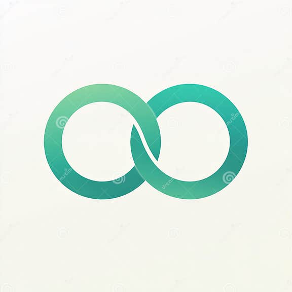 Infinity Symbol Intertwined in Gradient Green Loop Design Stock ...