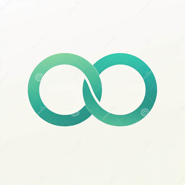 Infinity Symbol Intertwined in Gradient Green Loop Design Stock Illustration - Illustration of ...