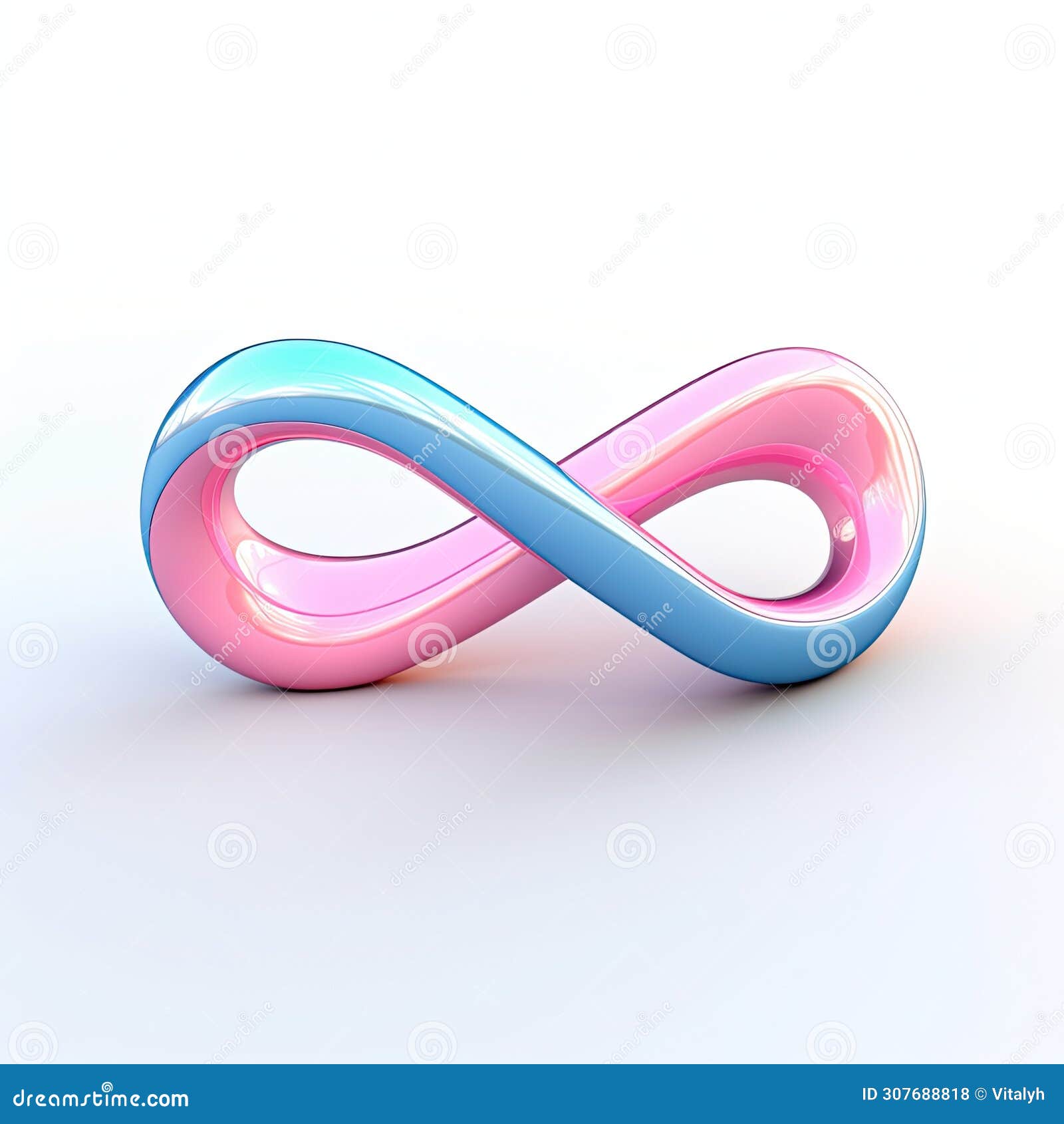 Infinity Symbol in Light Blue and Pink Colors on a White Background ...