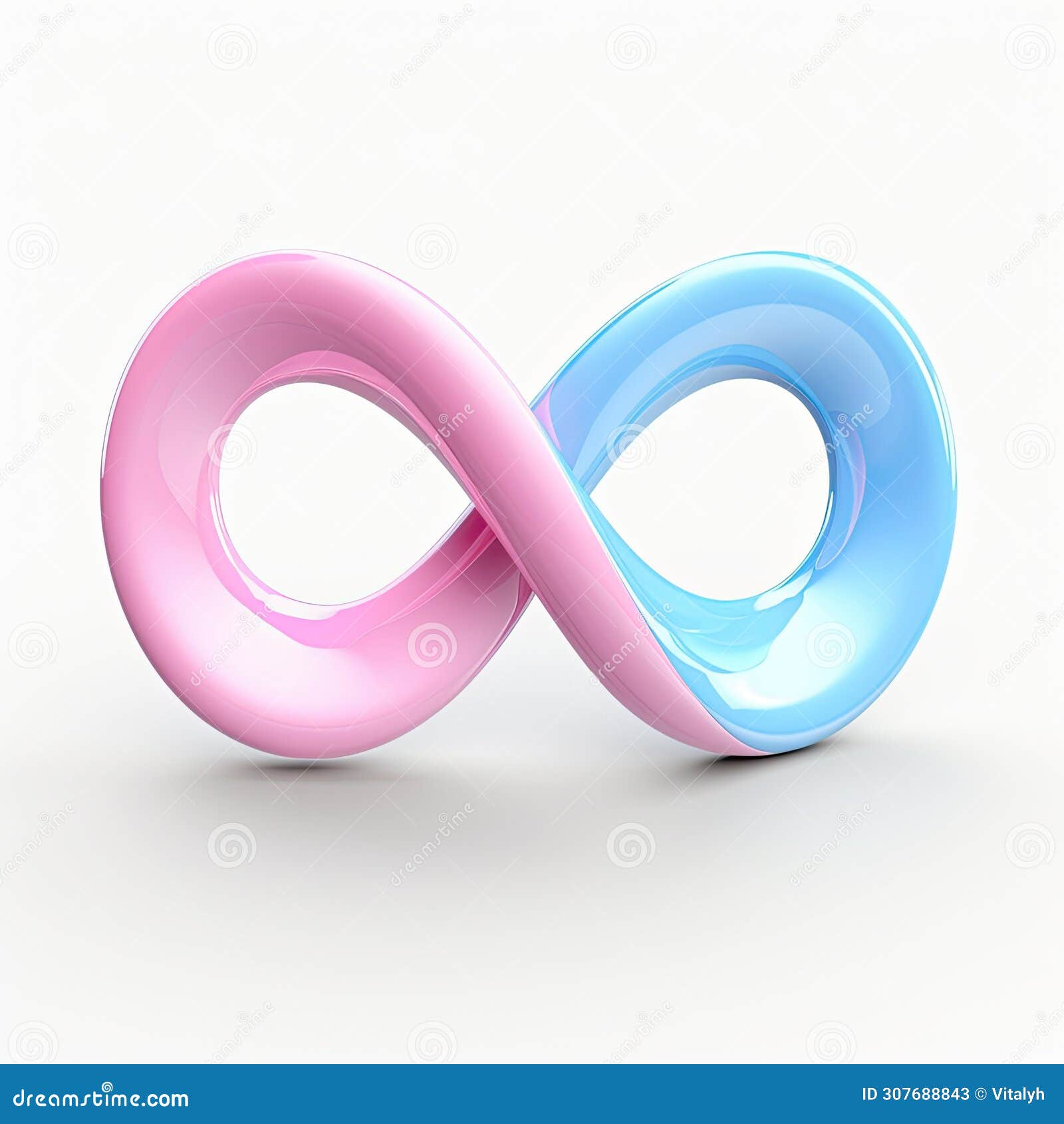 Infinity Symbol in Light Blue and Pink Colors on a White Background ...