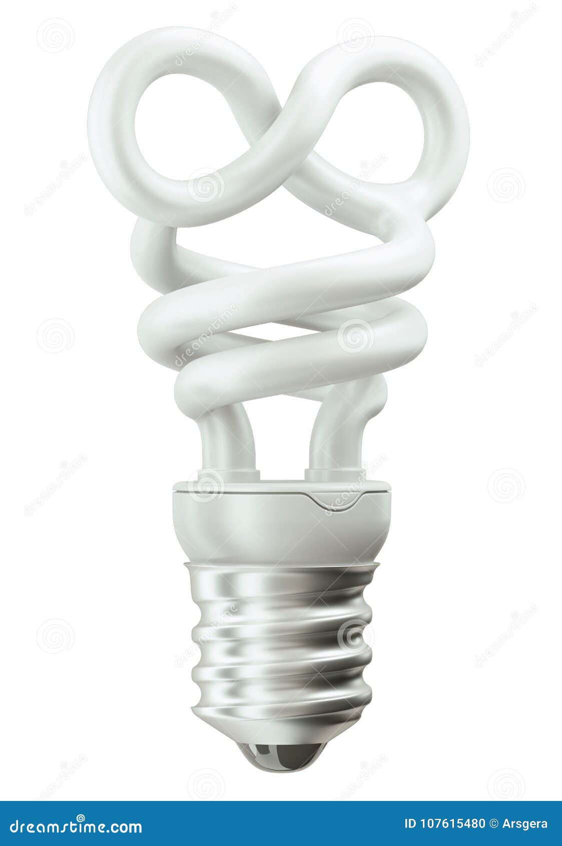 Infinity Symbol Light Bulb on White Stock Illustration - Illustration ...