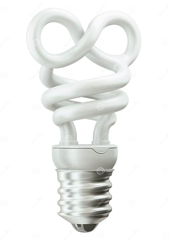 Infinity Symbol Light Bulb on White Stock Illustration - Illustration ...