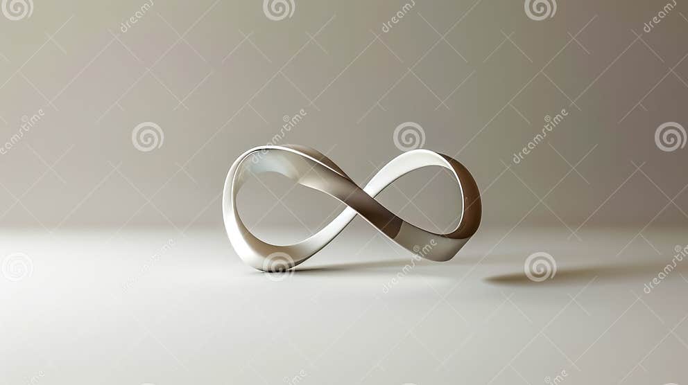 Infinity Symbol Looping Continuously on White Surface Stock Image ...