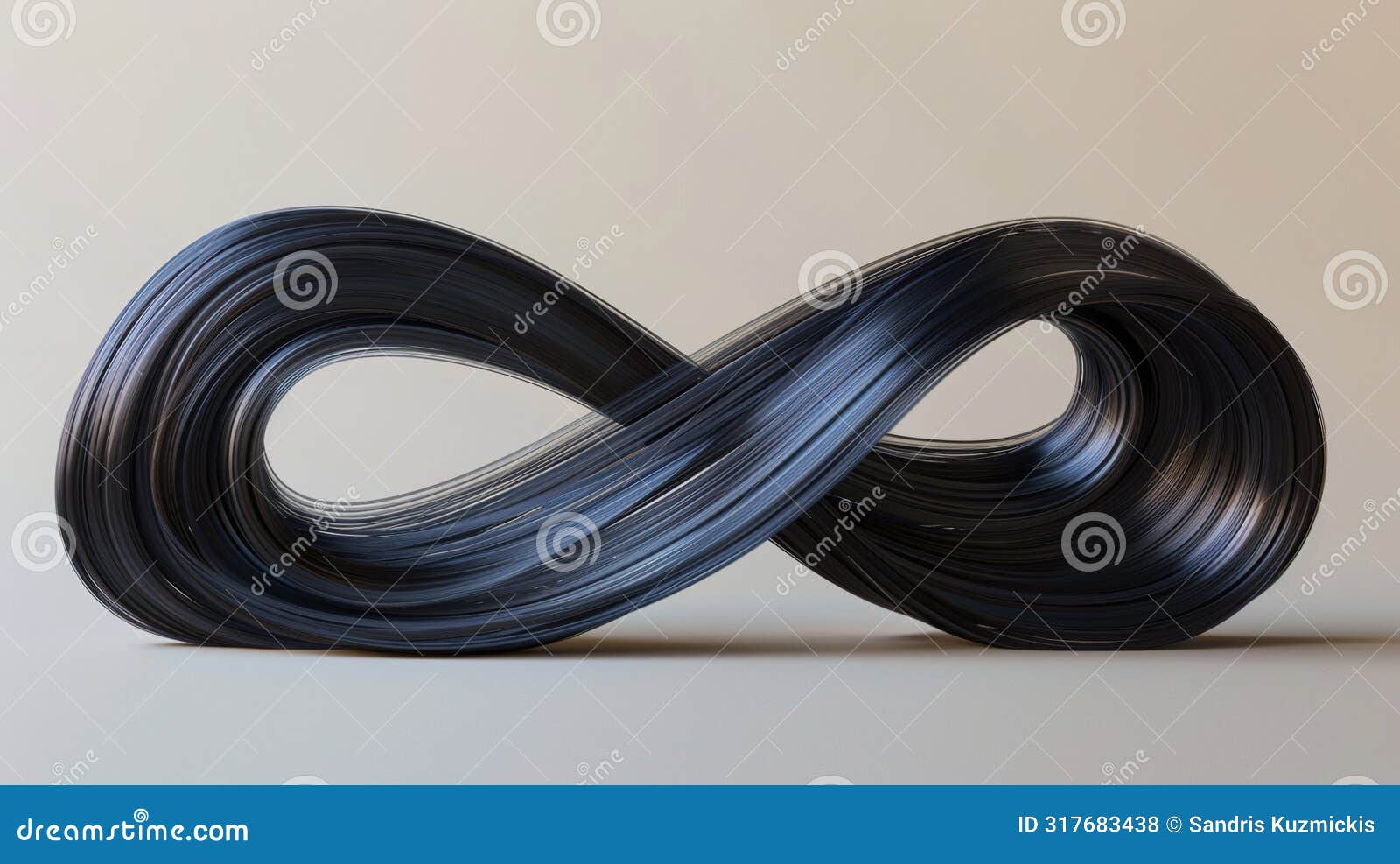 A Infinity Symbol Made of Beautiful Long Hair. Generative AI. Stock ...