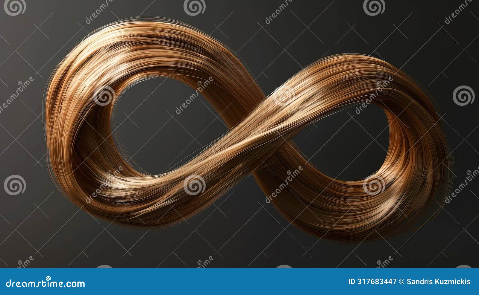 A Infinity Symbol Made of Beautiful Long Hair. Generative AI. Stock ...