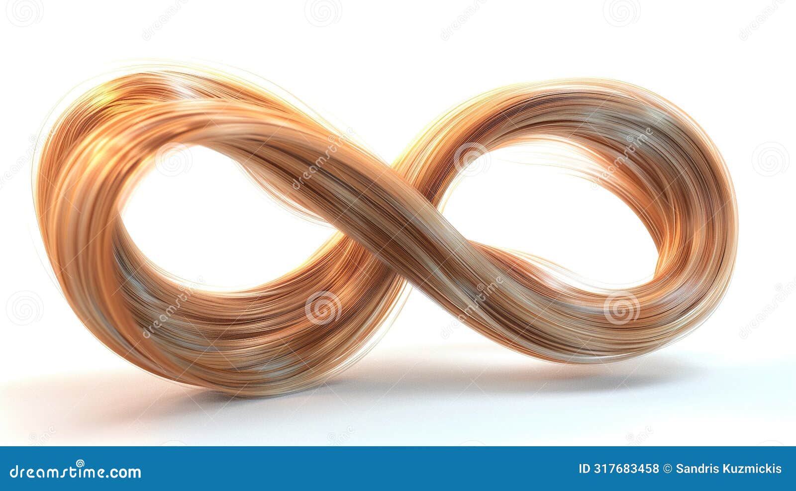 A Infinity Symbol Made of Beautiful Long Hair. Generative AI. Stock ...