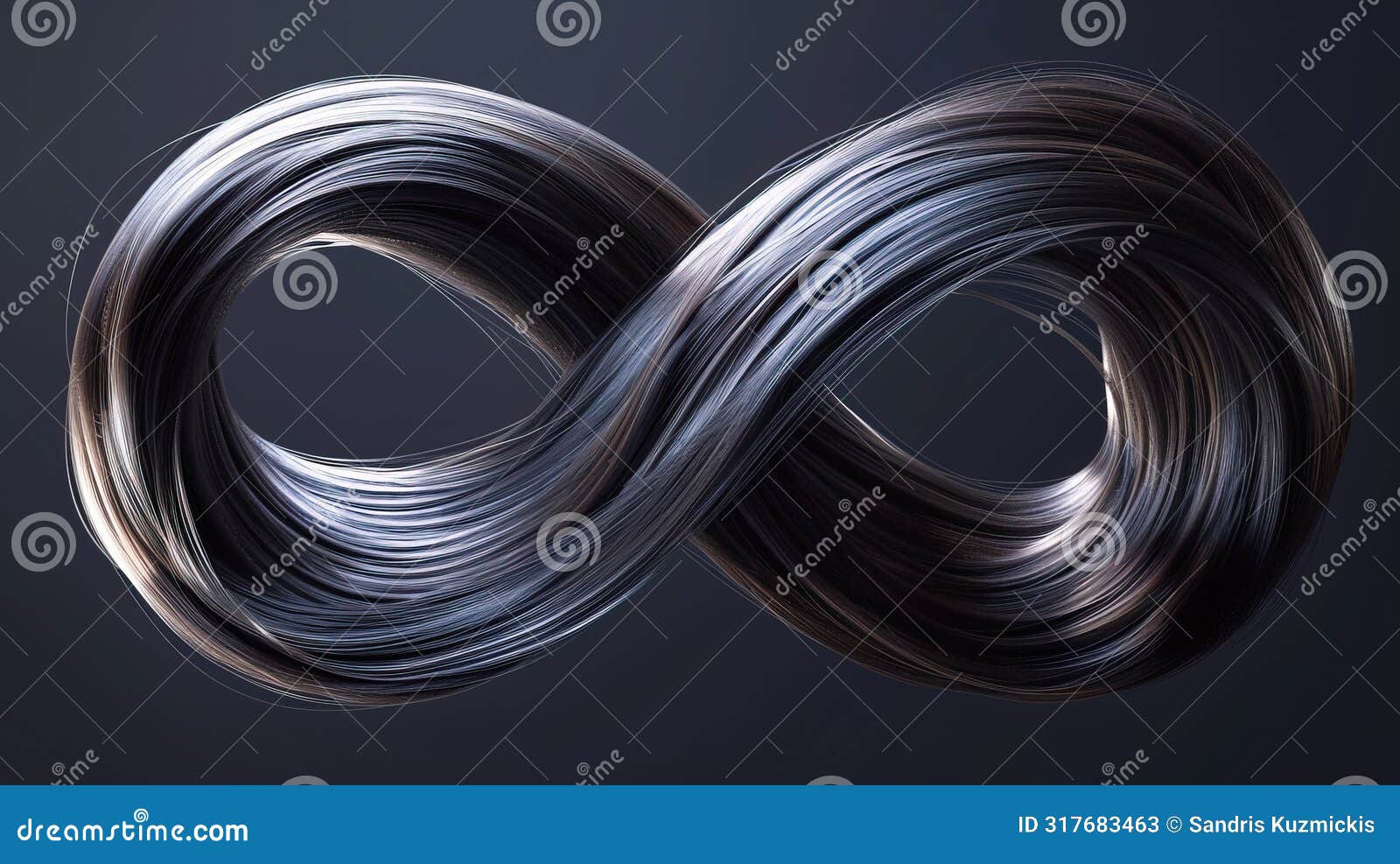 A Infinity Symbol Made of Beautiful Long Hair. Generative AI. Stock ...