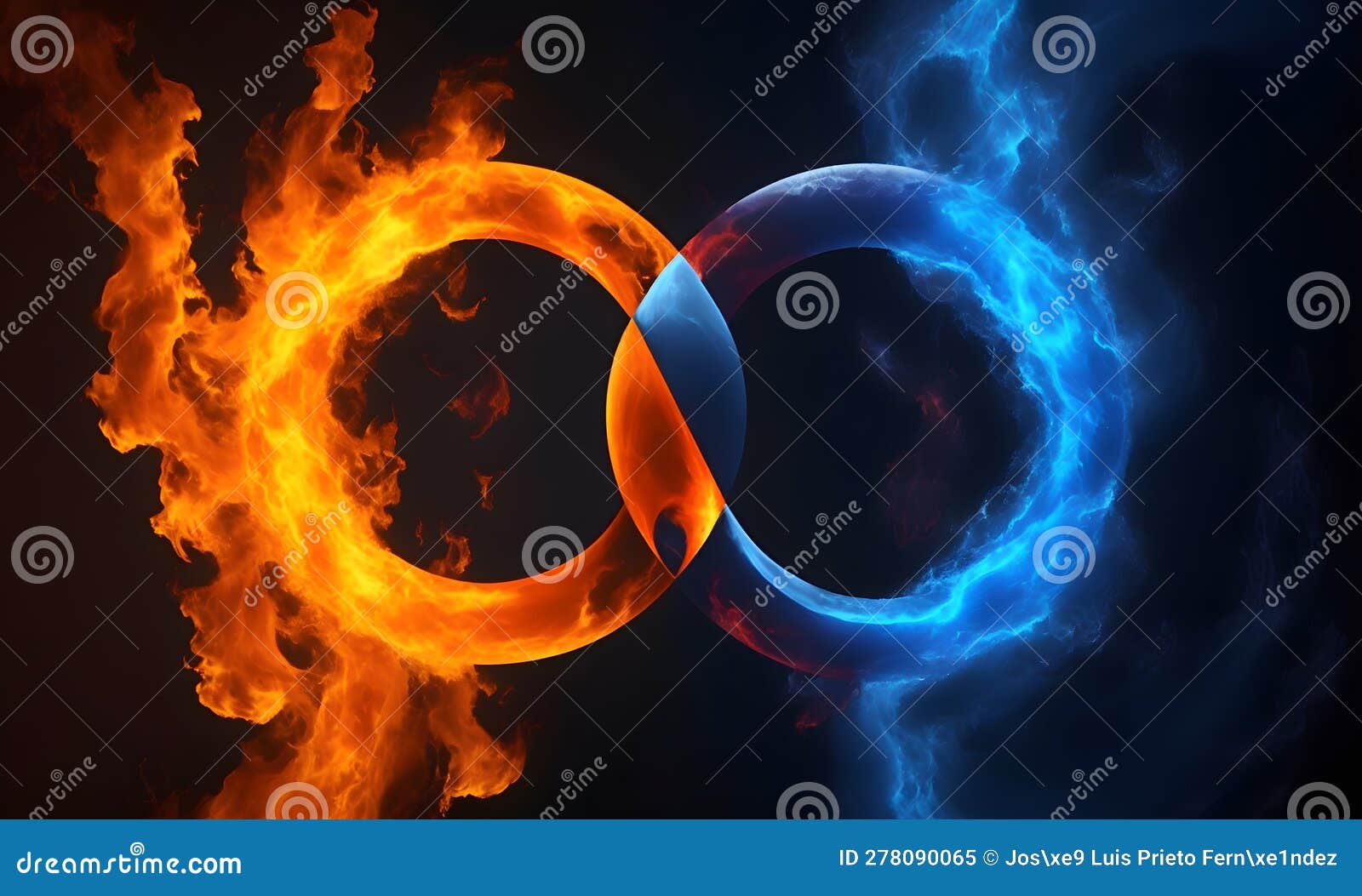 Infinity Symbol Made with Fire and Ice Stock Illustration ...