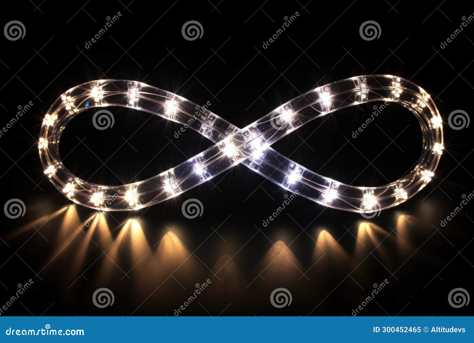 Infinity Symbol Made from Glowing Led Lights Against a Dark Background ...