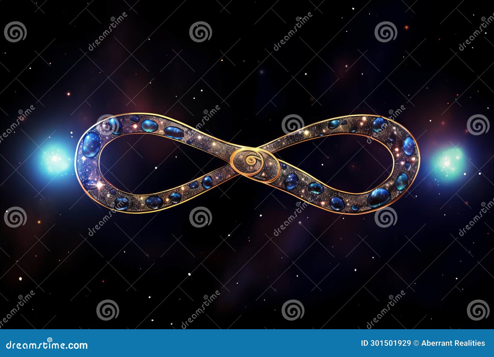The Infinity Symbol is Made of Gold and Diamonds Stock Illustration ...