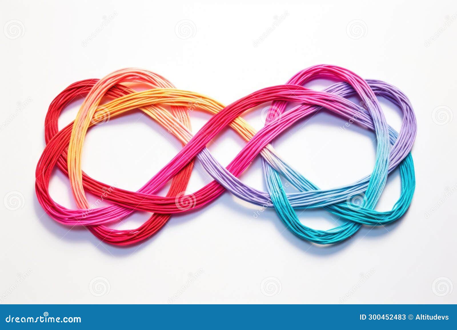 Infinity Symbol Made of Intertwined Colorful Threads on White ...