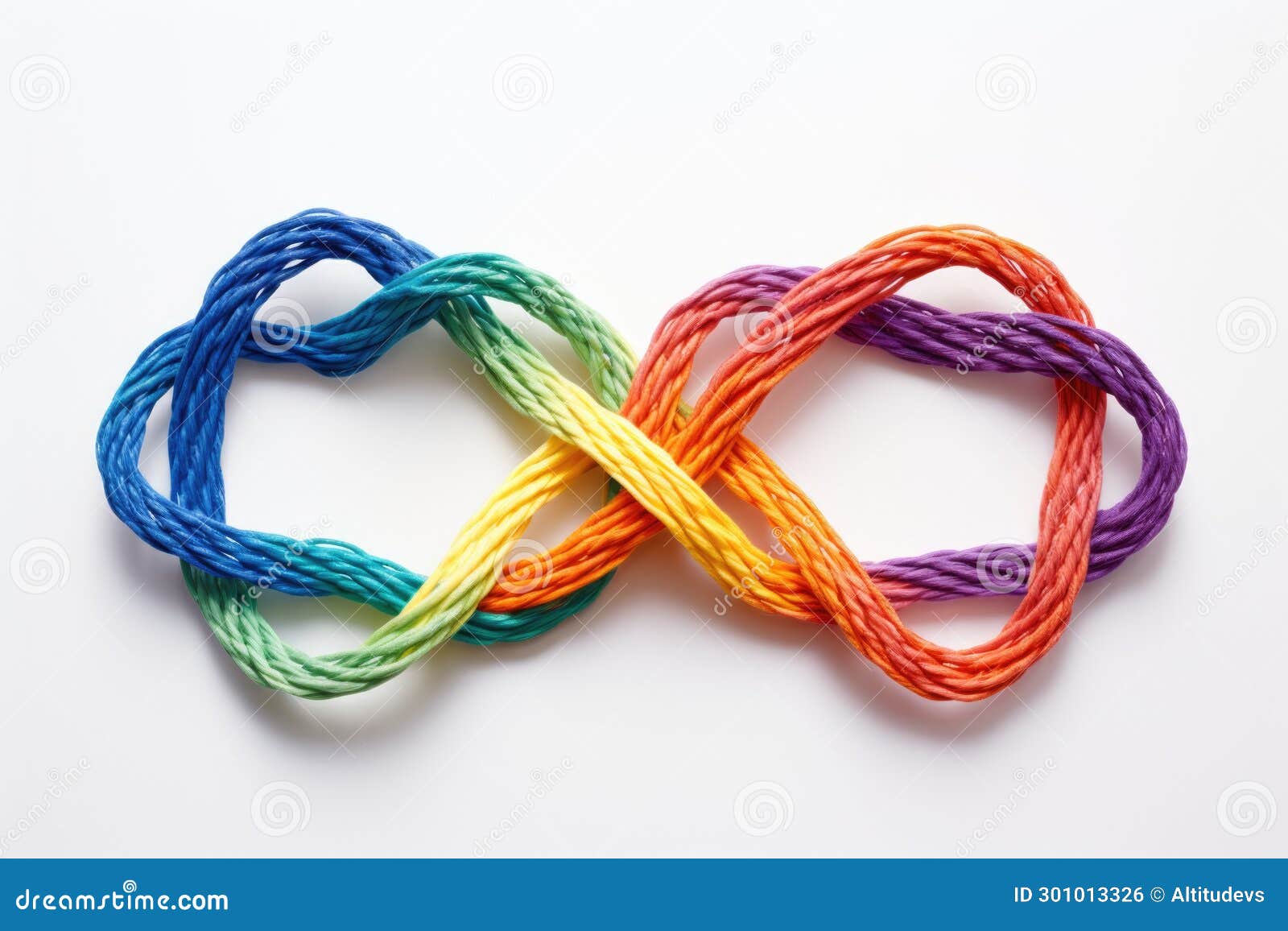Infinity Symbol Made of Intertwined Colorful Threads on White ...