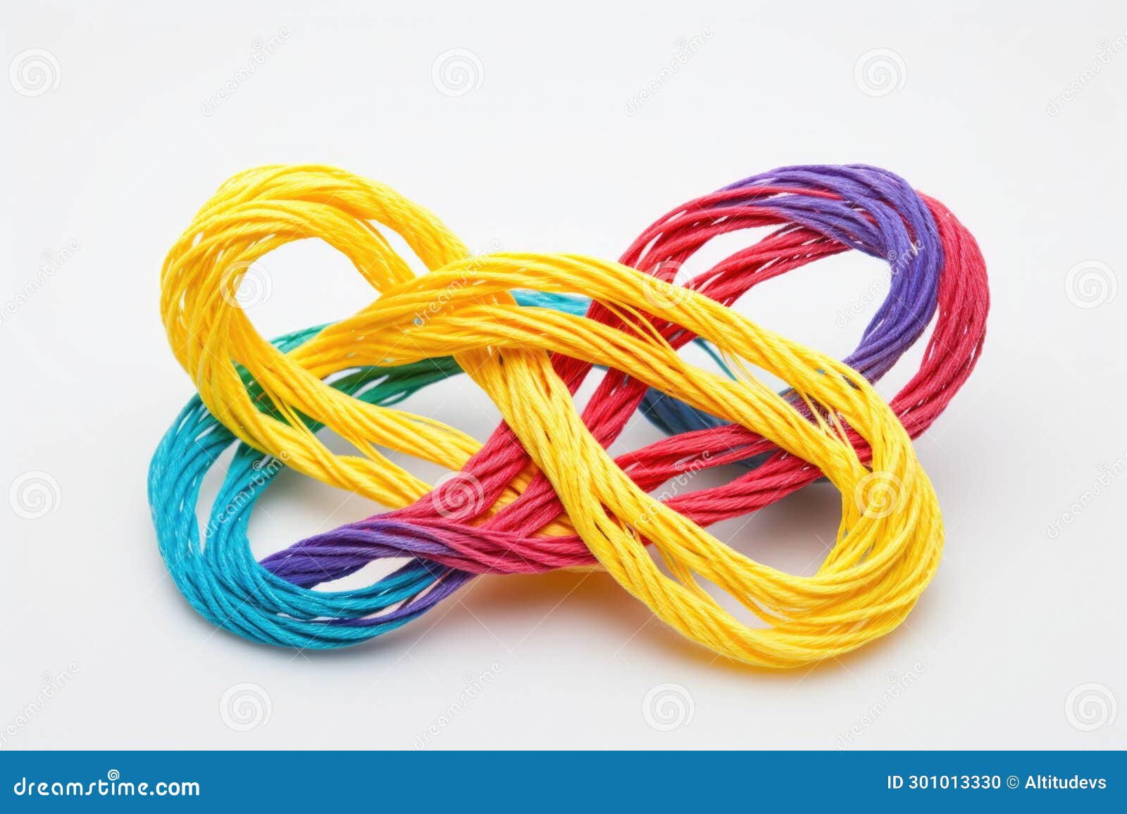 Infinity Symbol Made of Intertwined Colorful Threads on White ...
