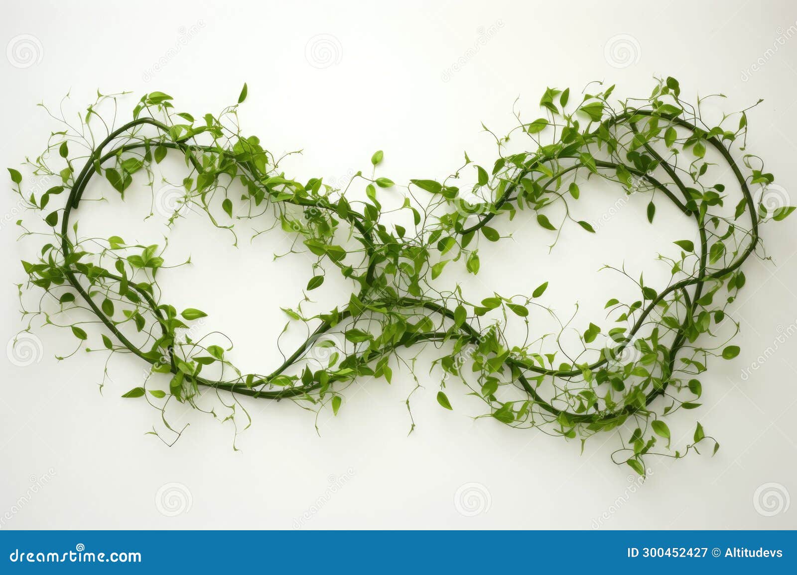 An Infinity Symbol Made from Intertwined Green Vines on a White Wall ...