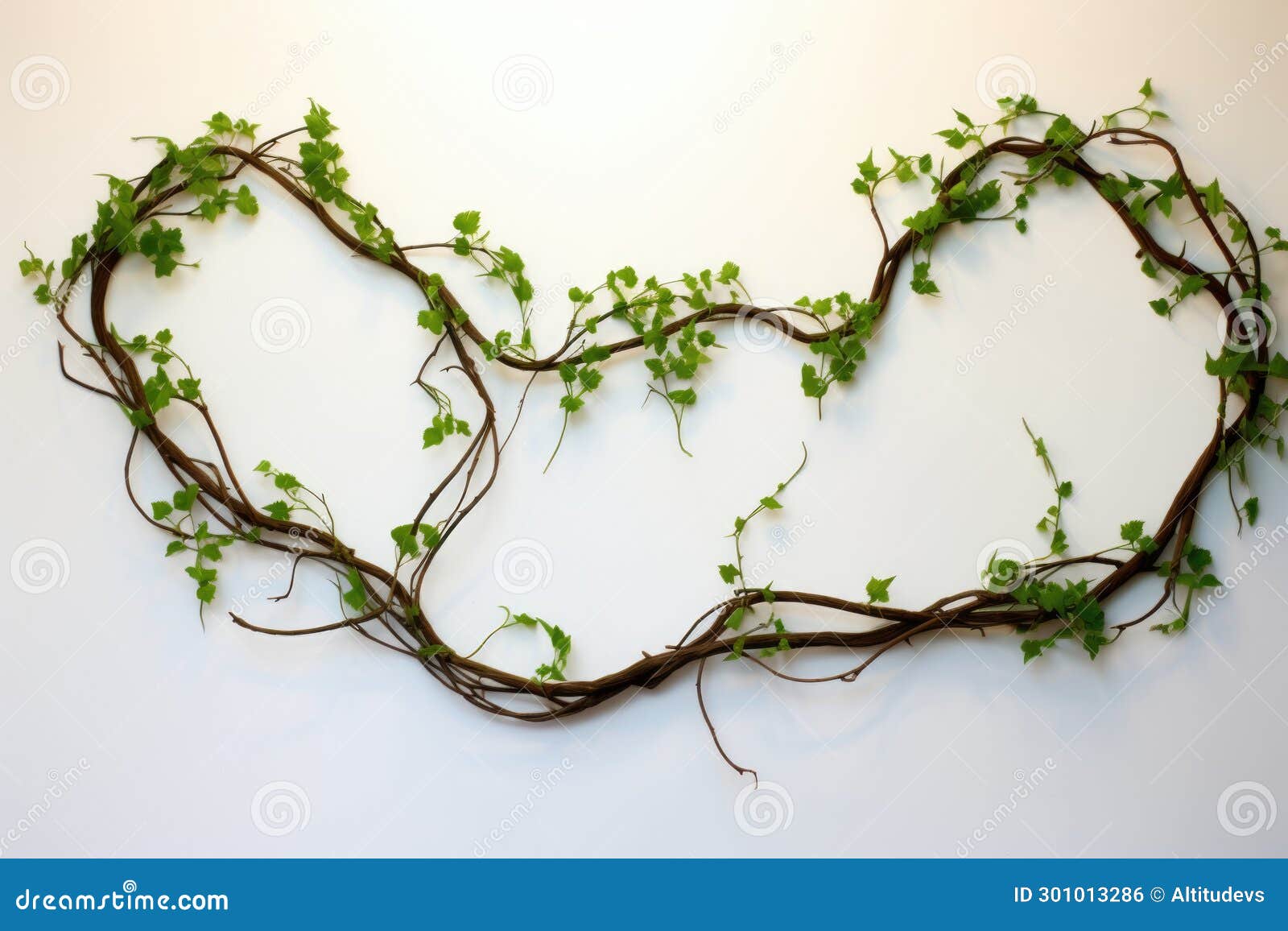 An Infinity Symbol Made from Intertwined Green Vines on a White Wall ...