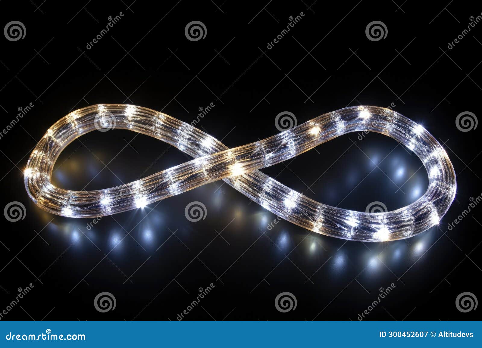 An Infinity Symbol Made of Led Lights on a Dark Background Stock Image ...