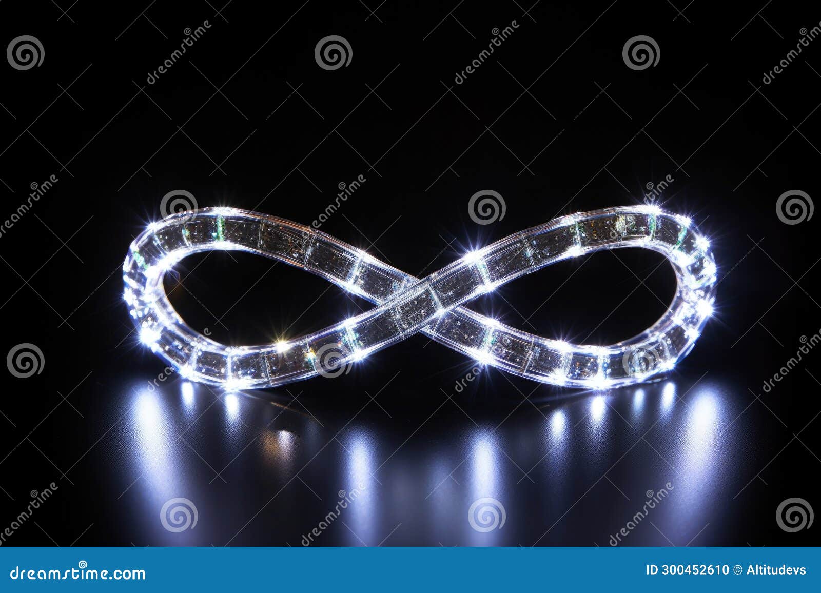An Infinity Symbol Made of Led Lights on a Dark Background Stock Photo ...