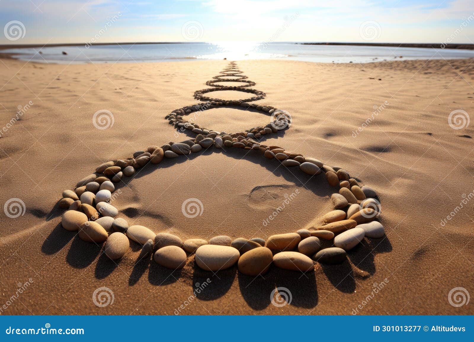 An Infinity Symbol Made of Pebbles on a Sandy Beach Stock Image - Image ...