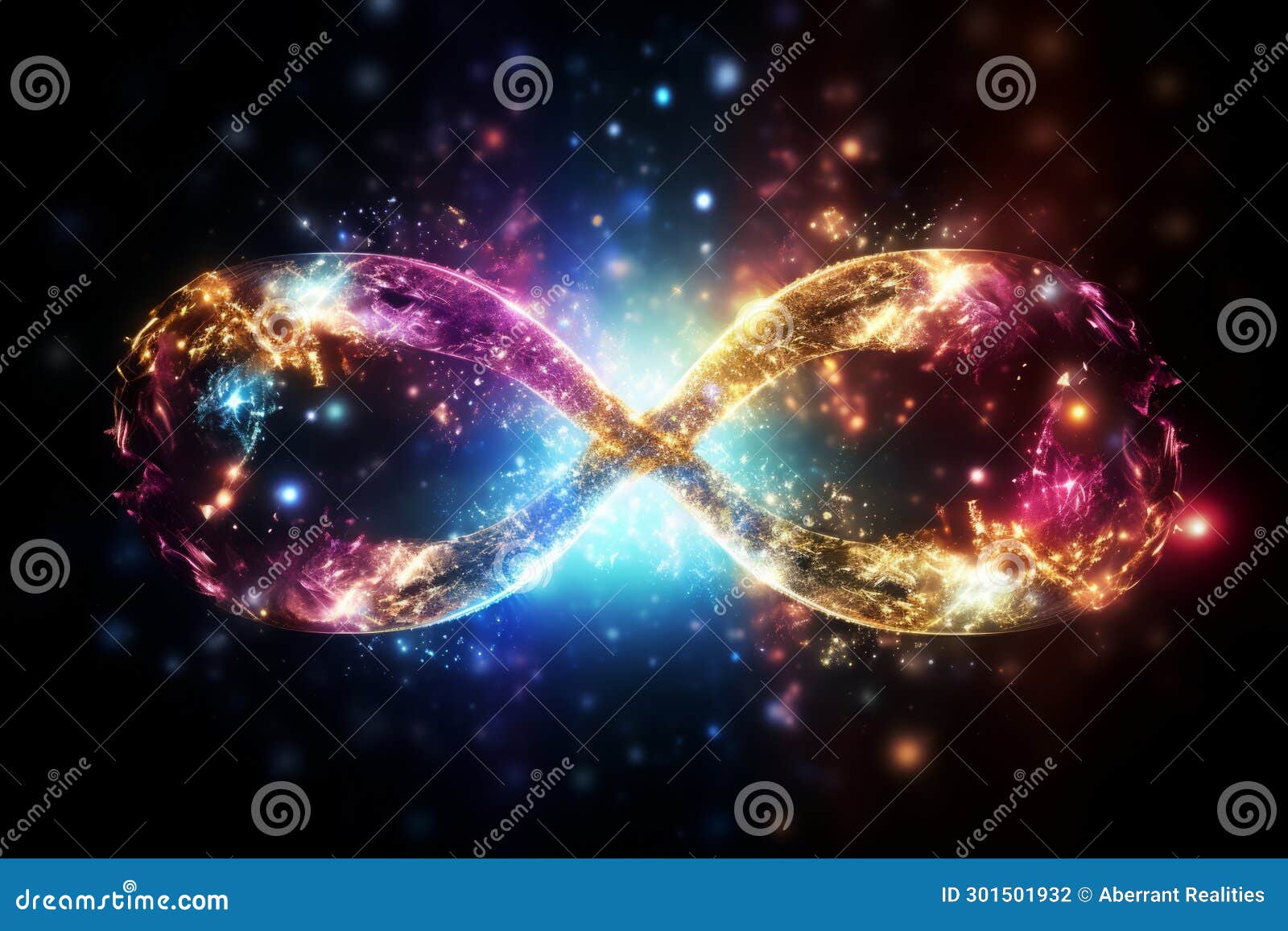The Infinity Symbol is Made Up of Colorful Lights and Stars Stock ...