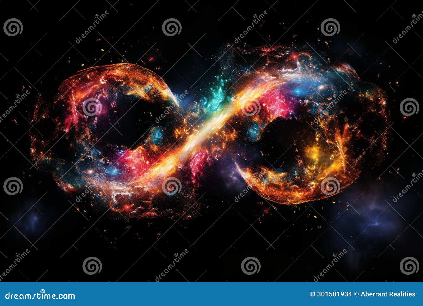 The Infinity Symbol is Made Up of Fire and Smoke Stock Illustration ...