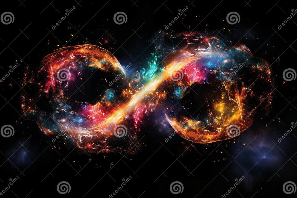 The Infinity Symbol is Made Up of Fire and Smoke Stock Illustration ...