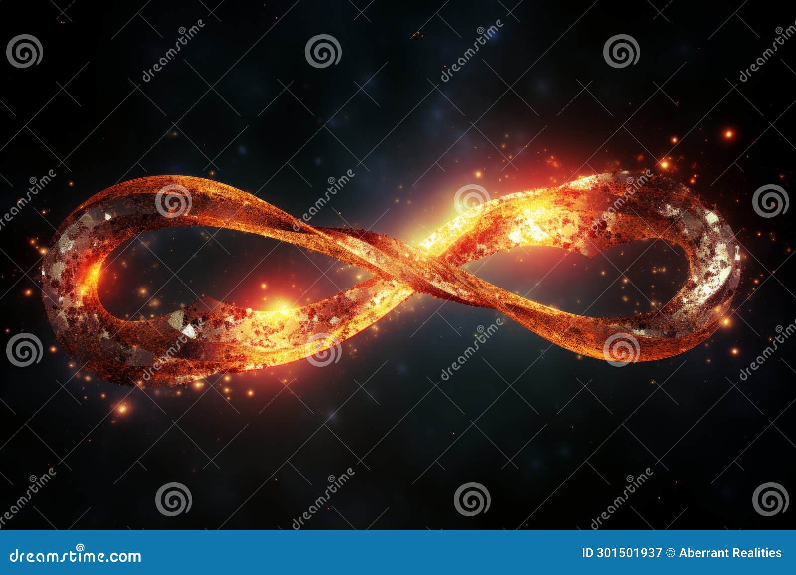 The Infinity Symbol is Made Up of Fire and Smoke Stock Illustration ...