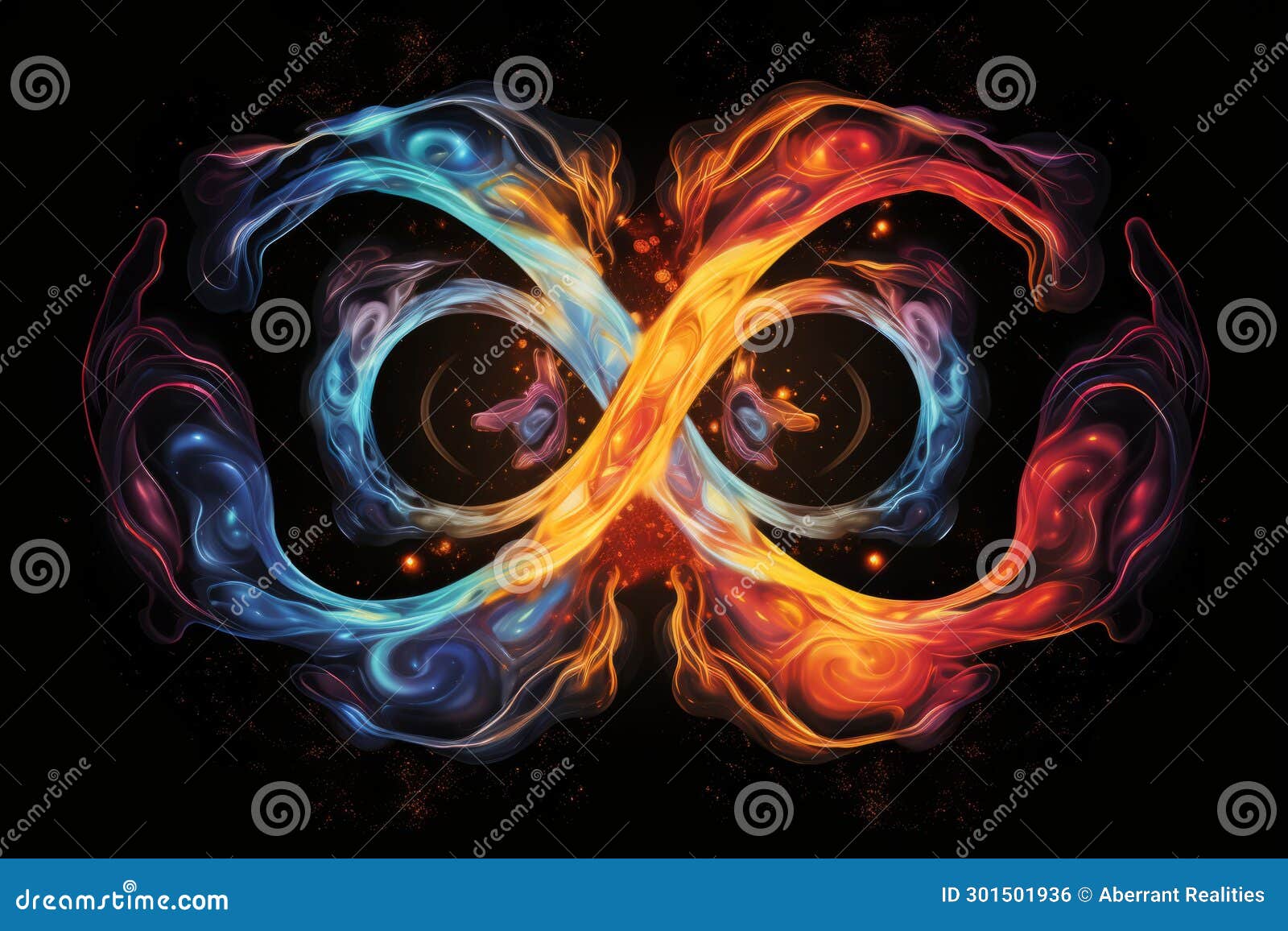 The Infinity Symbol is Made Up of Fire and Water Stock Illustration ...
