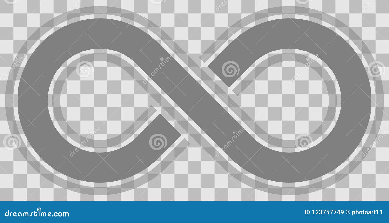 Infinity Symbol Medium Gray - Outlined With Discontinuation And Cartoon ...