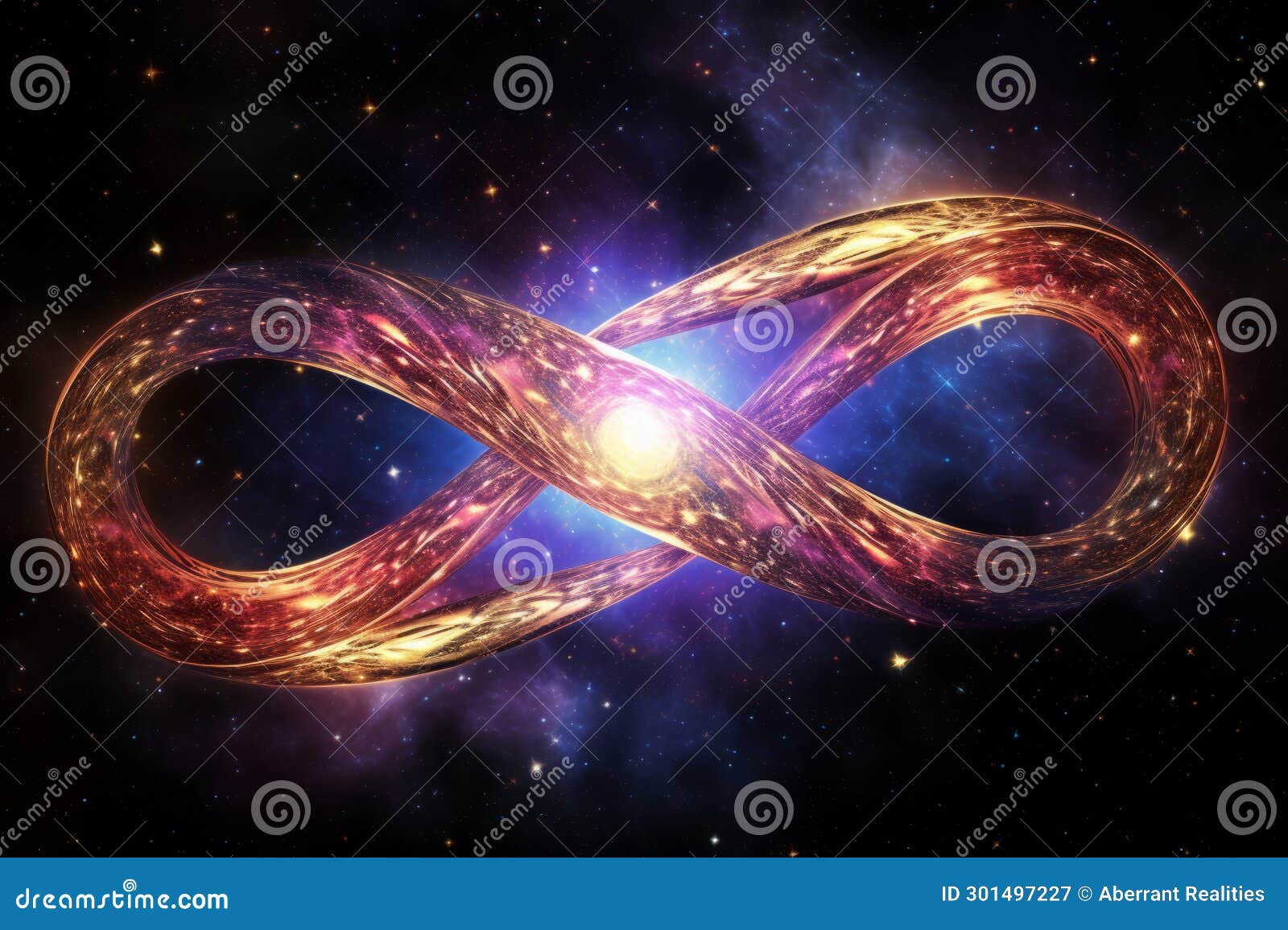 An Infinity Symbol in the Middle of a Space Background Stock ...