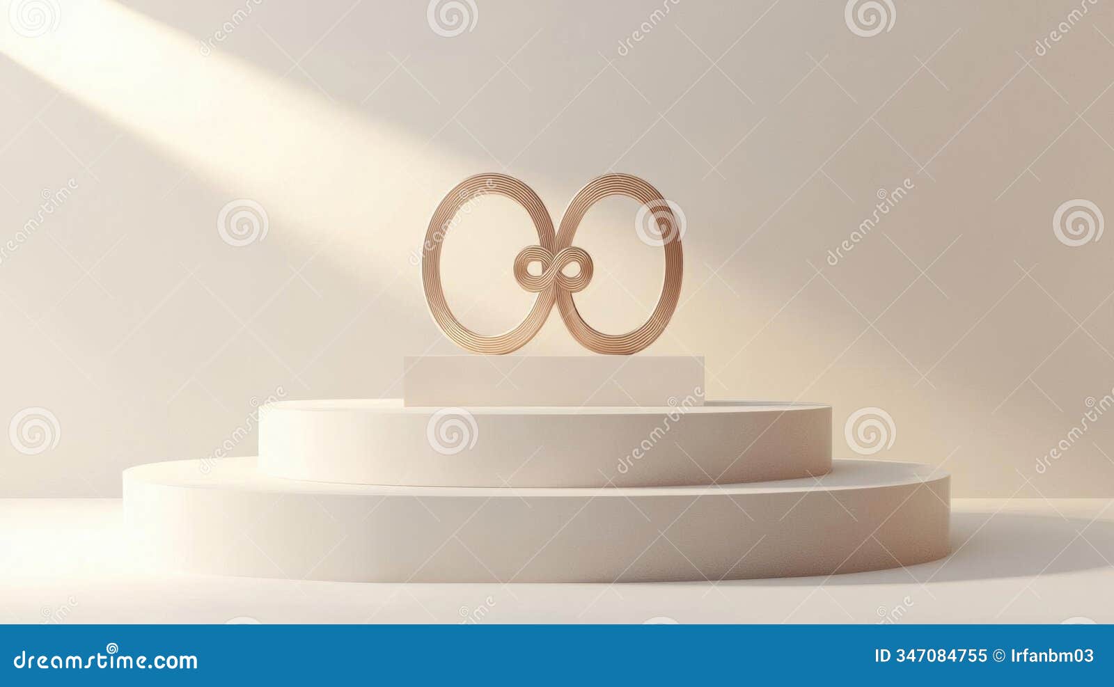 Infinity Symbol on a Minimalist White Platform Stock Illustration ...