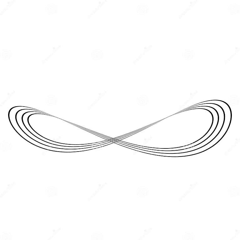 Infinity Symbol of Multiple Thin Black Lines. Concept of Infinite ...