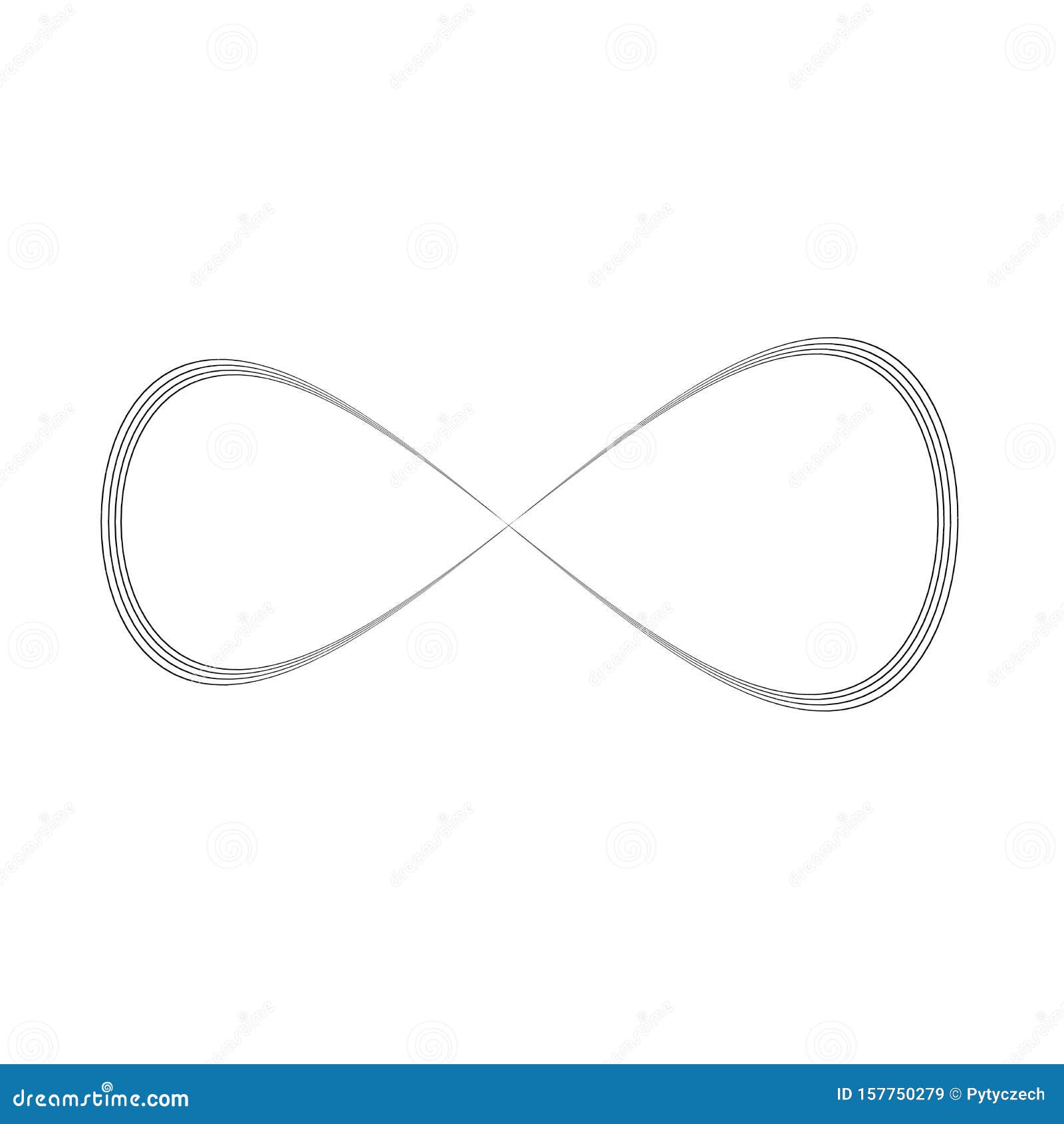 Infinity Symbol of Multiple Thin Black Lines. Concept of Infinite ...