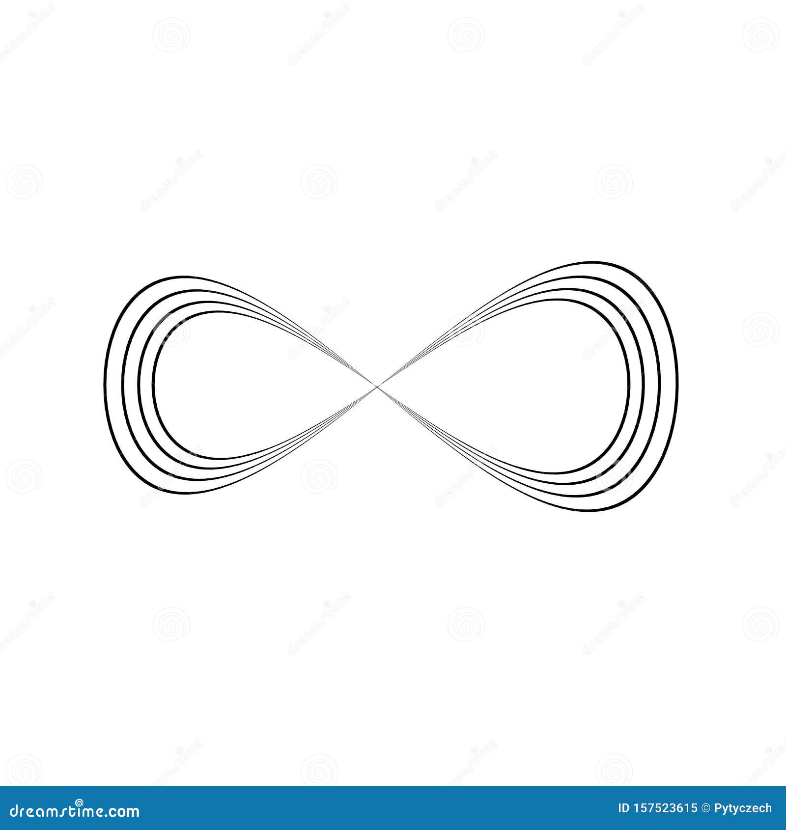 Infinity Symbol of Multiple Thin Black Lines. Concept of Infinite ...