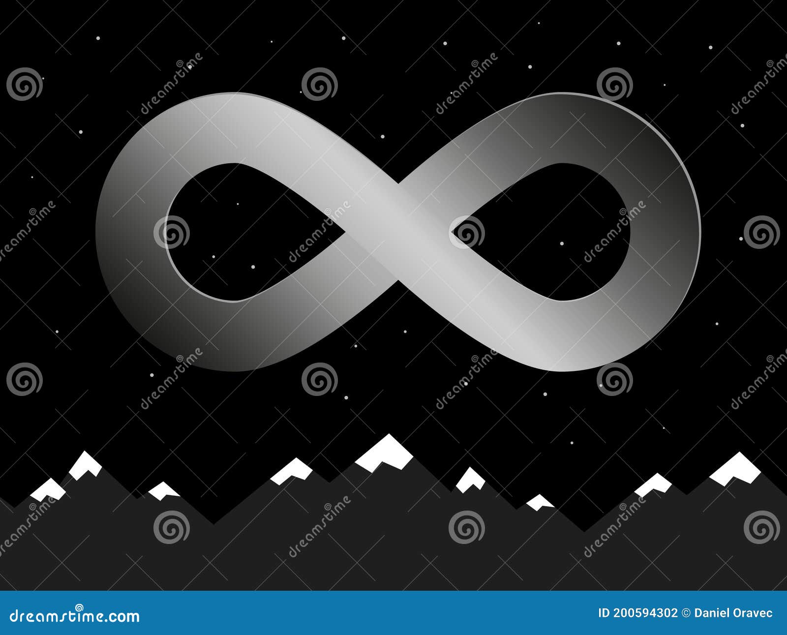 Infinity Symbol on Night Sky Stock Vector - Illustration of fire ...