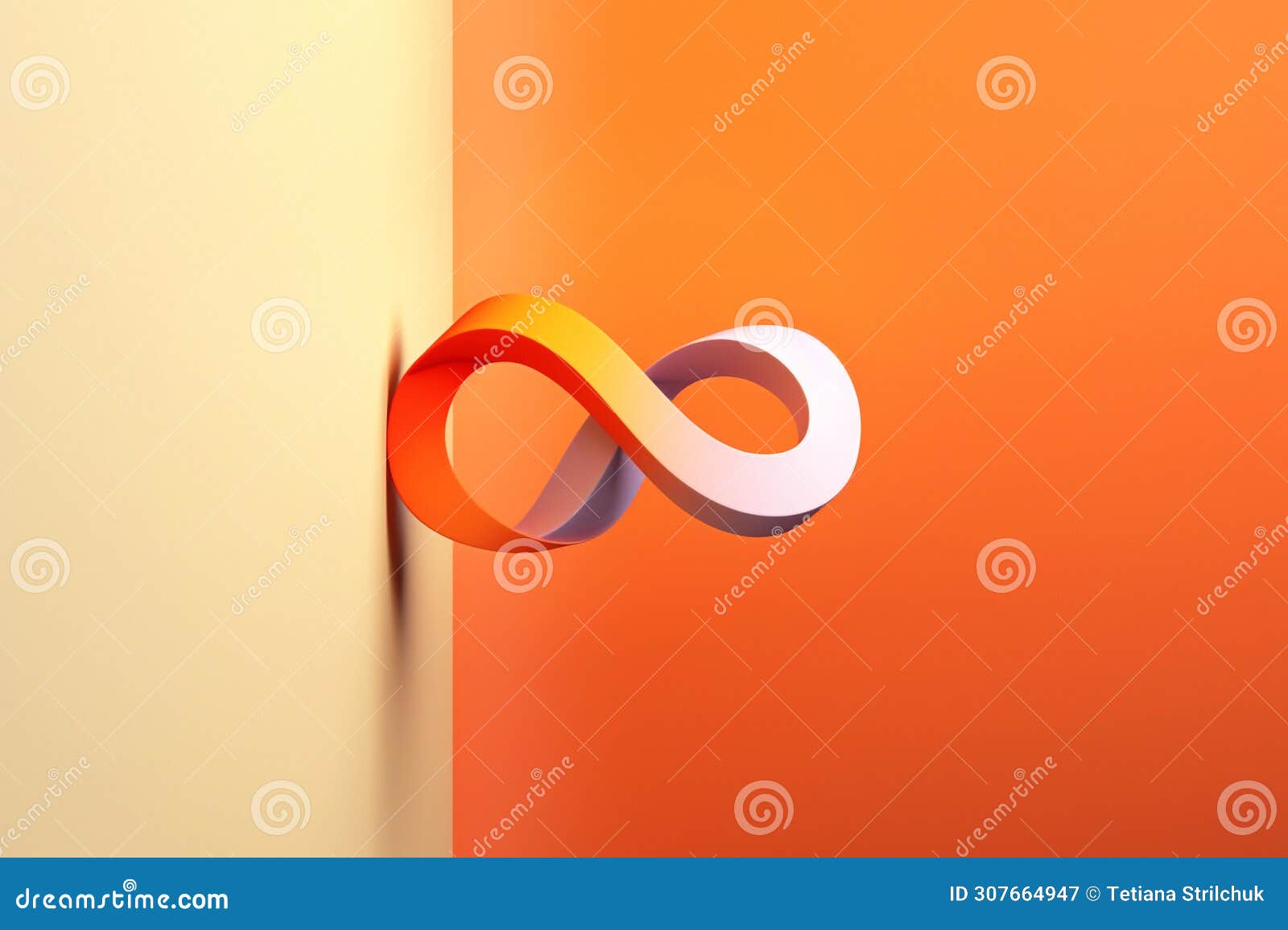 Infinity Symbol on Orange Background. Loop Sign. Endless Loop Sign ...