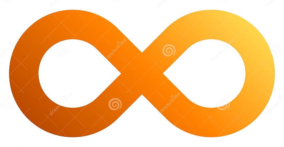 Infinity Symbol Orange - Gradient Standard - Isolated - Vector Stock ...