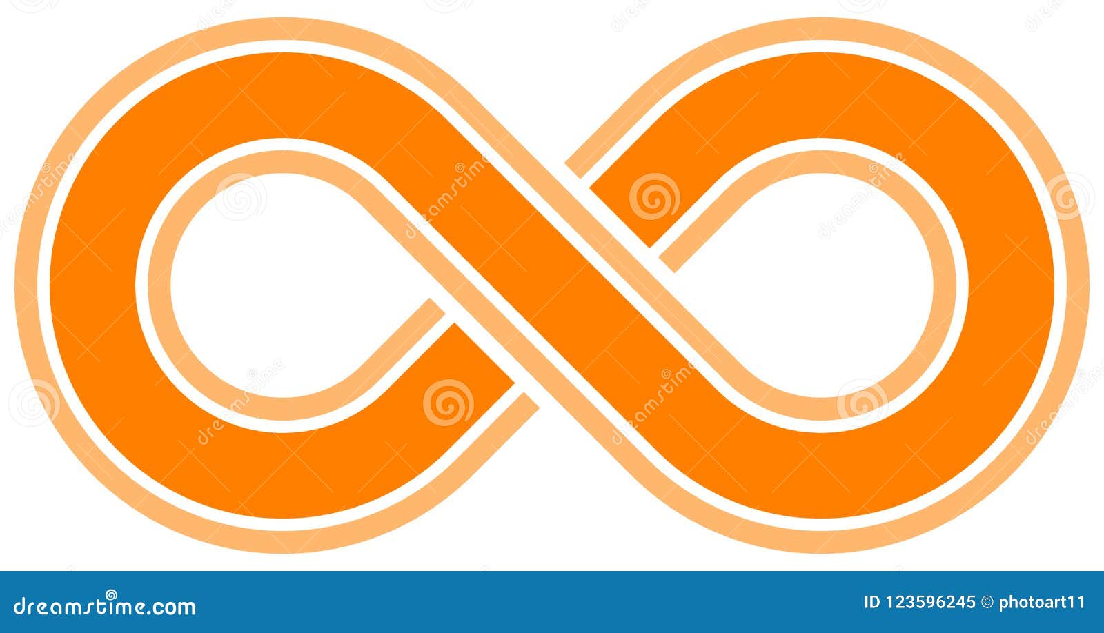 Infinity Symbol Orange - Outlined with Discontinuation - Isolate Stock ...
