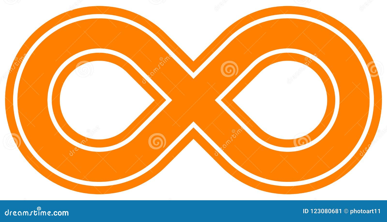 Infinity Symbol Orange - Outlined - Isolated - Vector Stock Vector ...