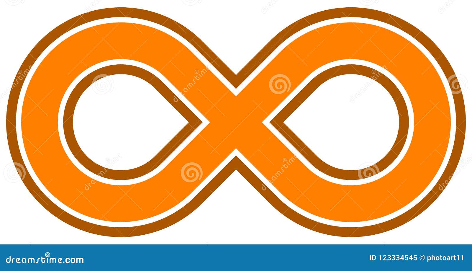 Infinity Symbol Orange - Outlined - Isolated - Vector Stock Vector ...