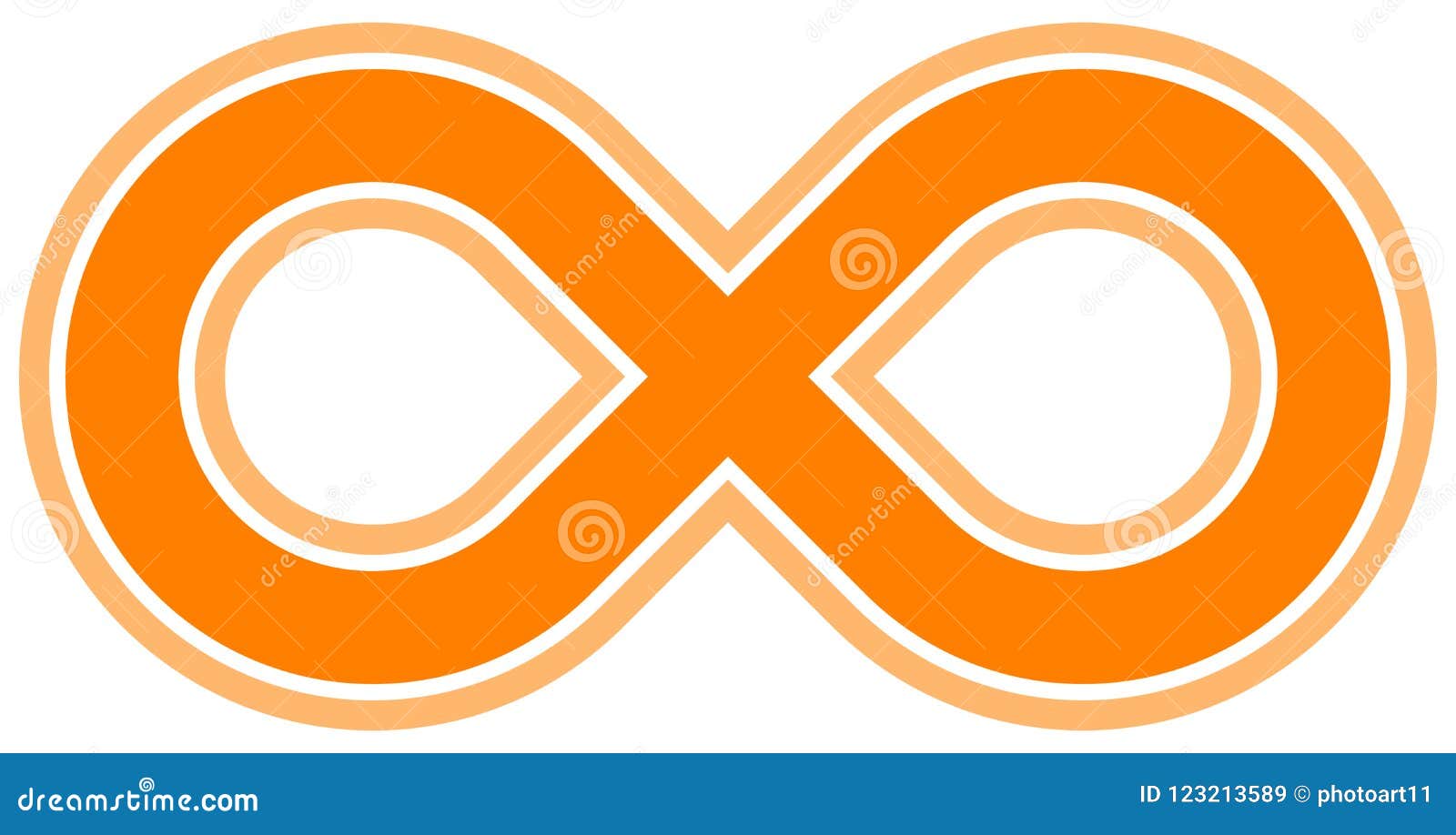 Infinity Symbol Orange - Outlined - Isolated - Vector Stock Vector ...