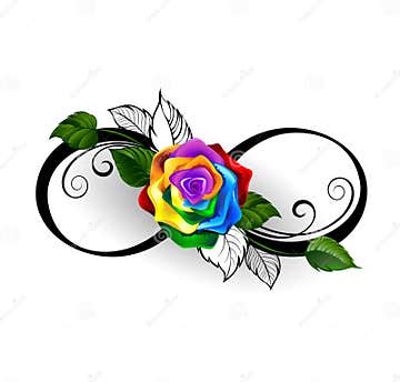 Infinity Symbol with Rainbow Rose Stock Vector - Illustration of ...