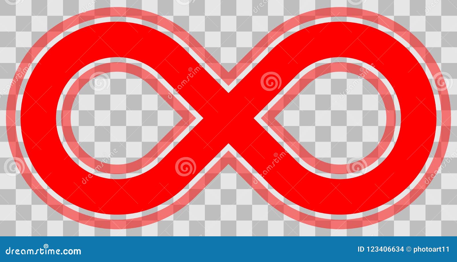 Infinity Symbol Red - Outlined with Transparency Eps 10 - Isolated ...