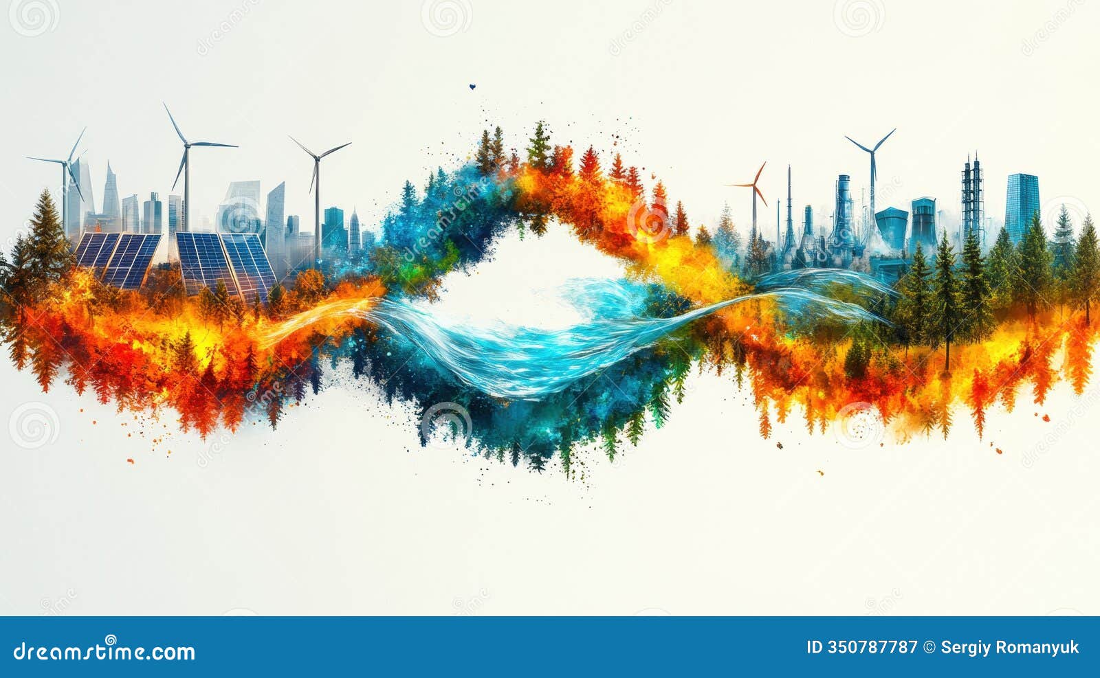 Infinity Symbol Representing Sustainable Energy through Diverse ...