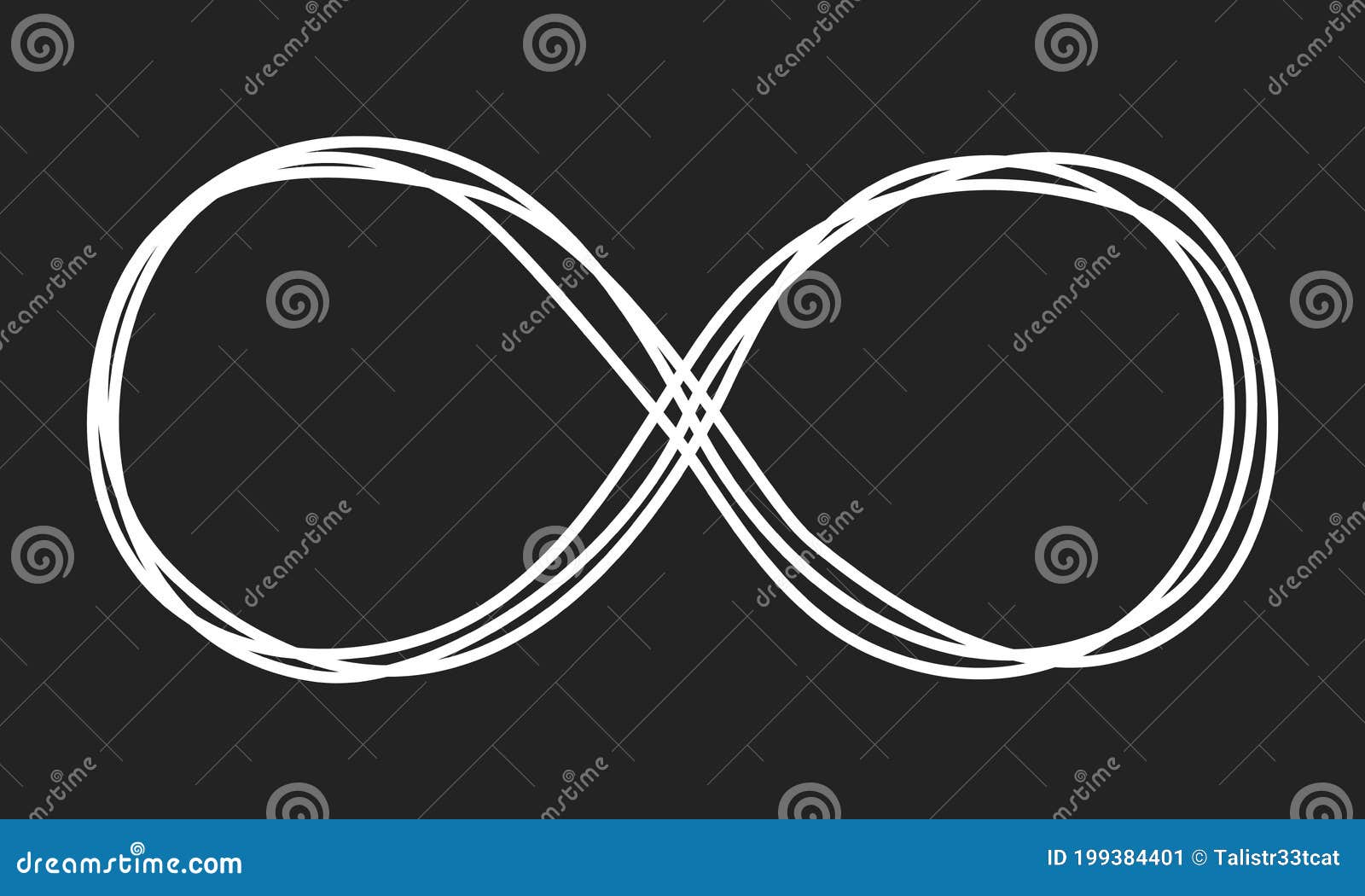 Infinity Symbol Scribble on Black Background Stock Vector ...